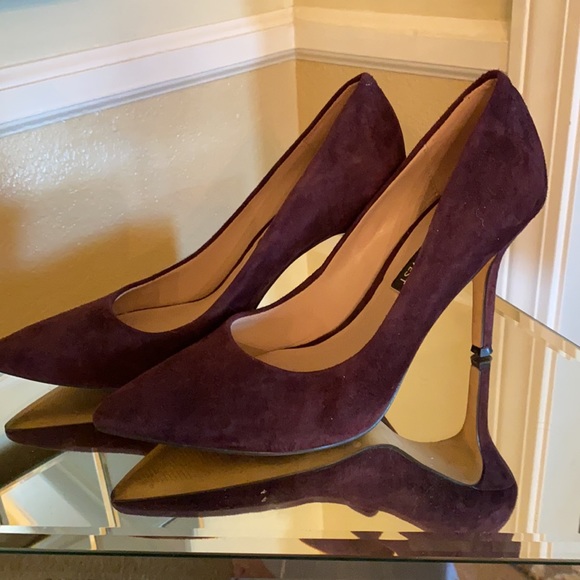 Nine West Shoes | Burgundy Plum Suede High Heels | Poshmark